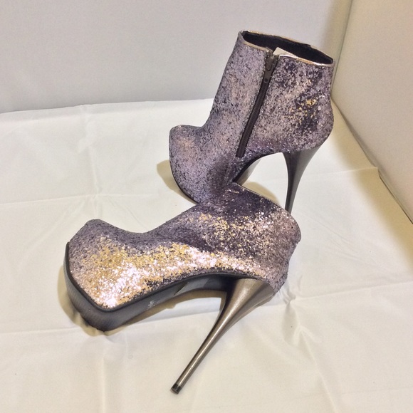 Lollipop | Shoes | Lollipop Glitter Covered Platform Ankle Booties ...